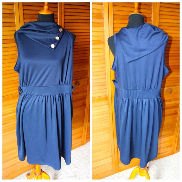 Monteau | Dresses | Monteau Navy Blue Dress | Poshmark